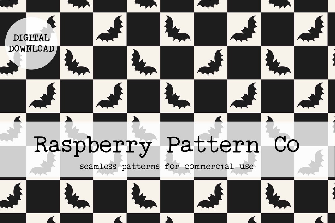 Halloween Bats Seamless Pattern, Halloween Checker Seamless, Ghost Bat ...