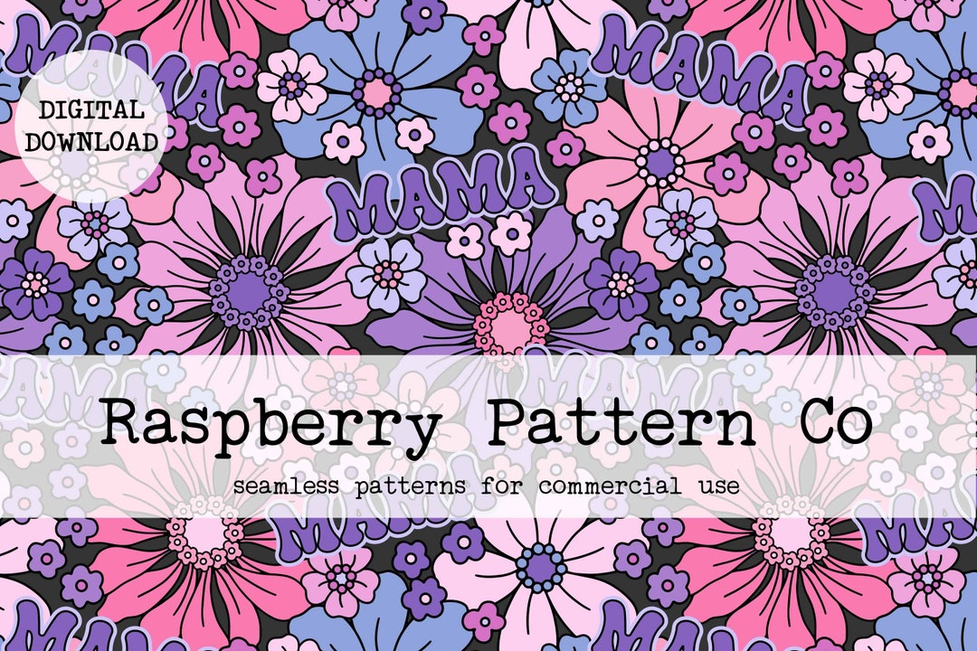 Mama Retro Floral Daisy Seamless Pattern, Floral Mama Seamless File ...