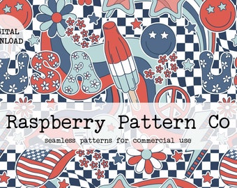 Patriotic Patchwork Digital Download Seamless File - Etsy