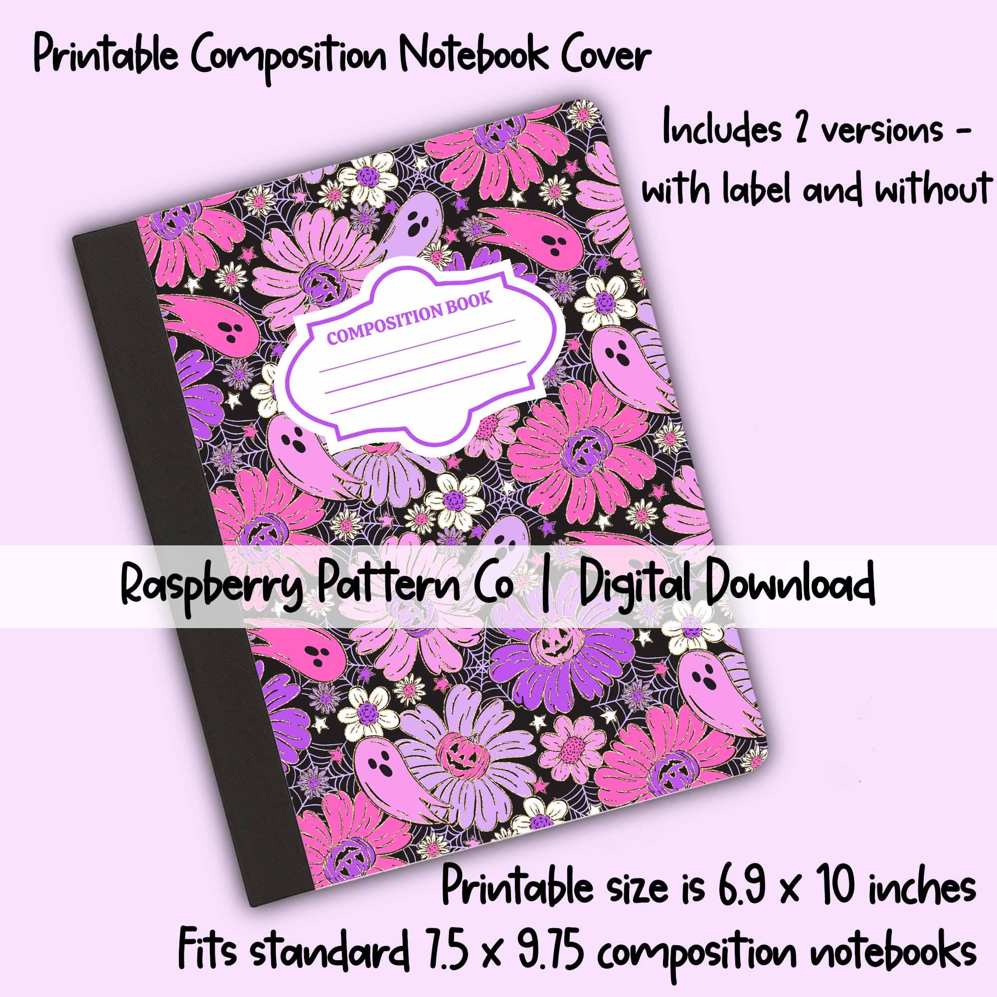 Printable Composition Notebook Cover PNG, Coquette Ghost Composition ...