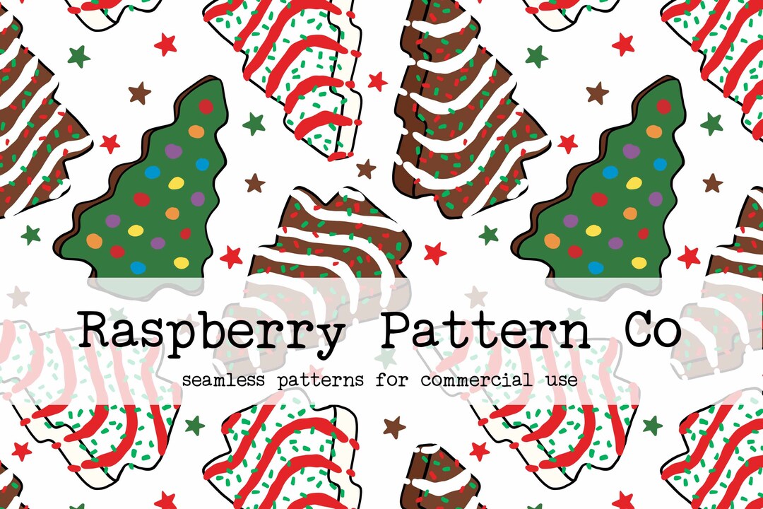 Christmas Tree Cakes Seamless Pattern File, Christmas Cakes Seamless ...