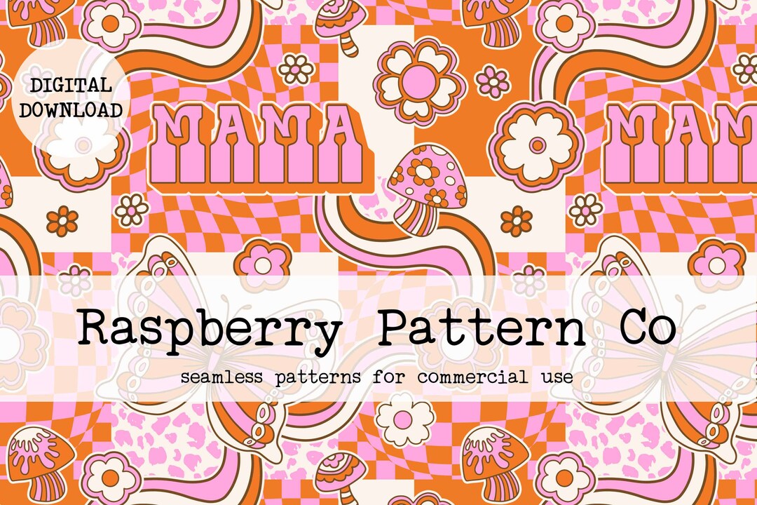 Mama Retro Patchwork Seamless Pattern, Mini Patchwork Seamless, Mother ...