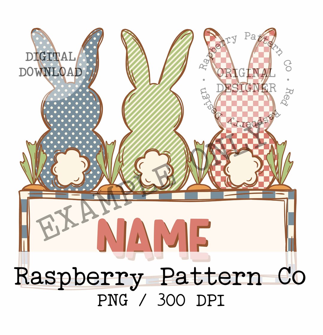 Easter Name Plate PNG for Sublimation, Custom Easter PNG, Easter Bunny ...