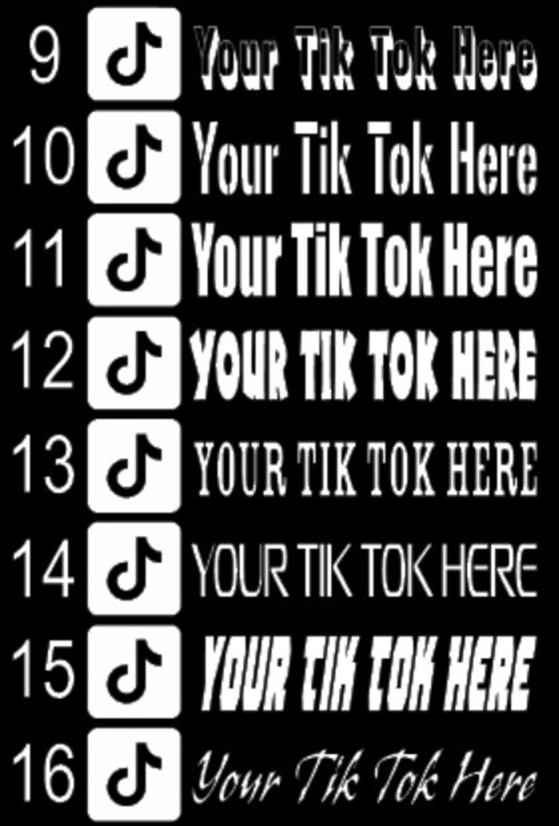 Custom Tik Tok Name Vinyl Decal Personalized Tik Tok Username Sticker ...