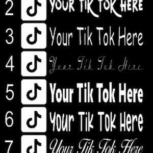 Custom Tik Tok Name Vinyl Decal Personalized Tik Tok Username Sticker ...