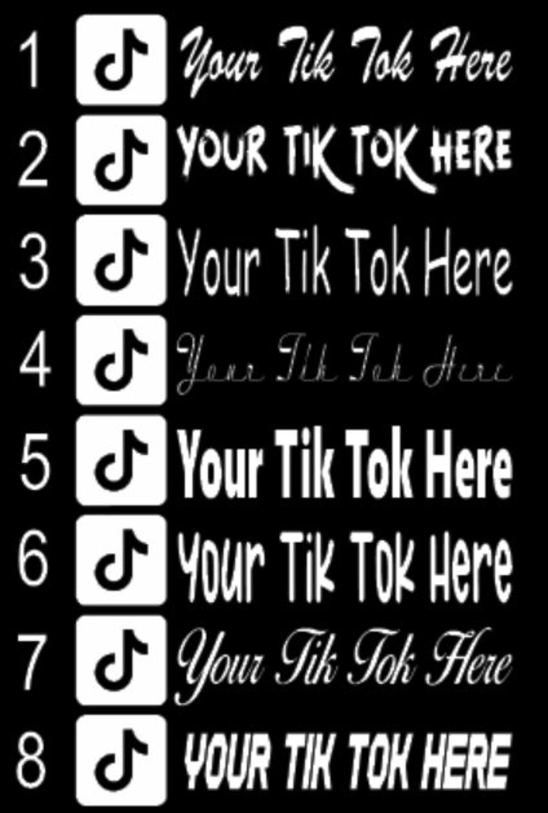 Custom Tik Tok Name Vinyl Decal - Personalized Tik Tok Username Sticker ...