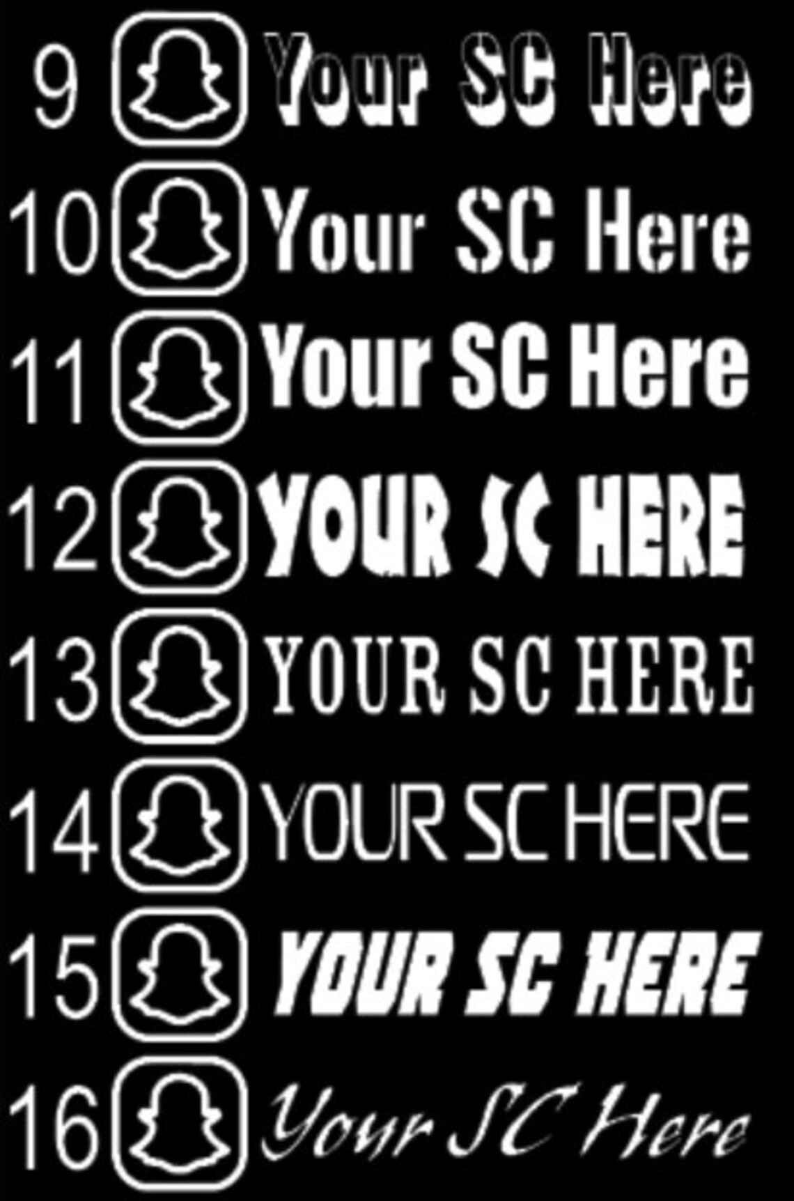 Custom Snapchat Name Vinyl Decal - Personalized Snapchat Username ...