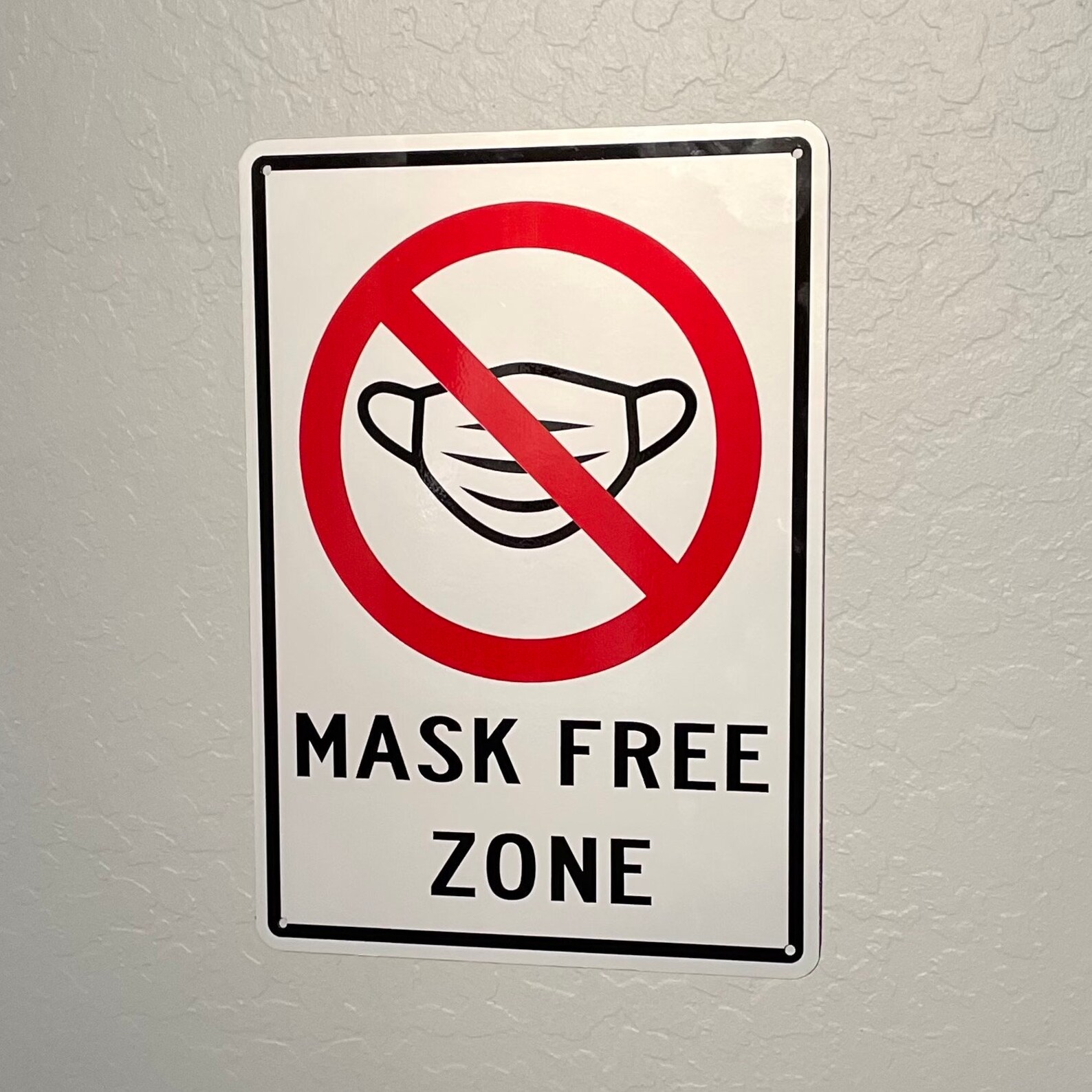 Mask Free Zone 14''x10'' Aluminum Sign - Etsy