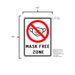 Mask Free Zone 14''x10'' Aluminum Sign - Etsy