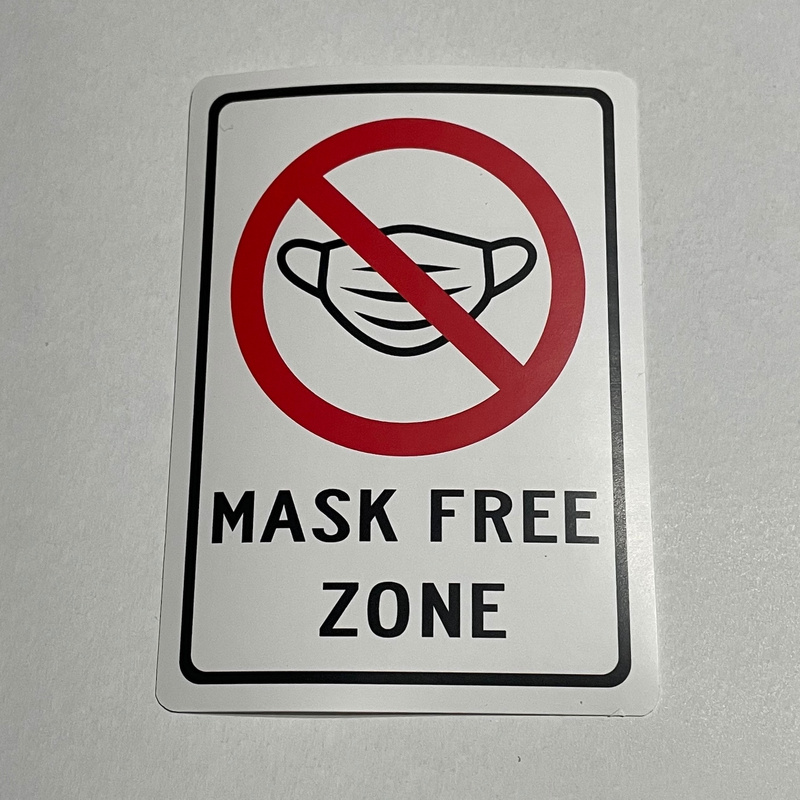 Mask Free Zone 3.5'' X 2.5'' Matte Sticker - Etsy