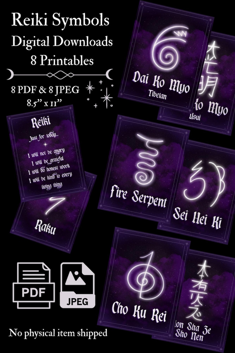 Reiki Symbols Bundle: 8 Files in PDF & JPEG - Etsy