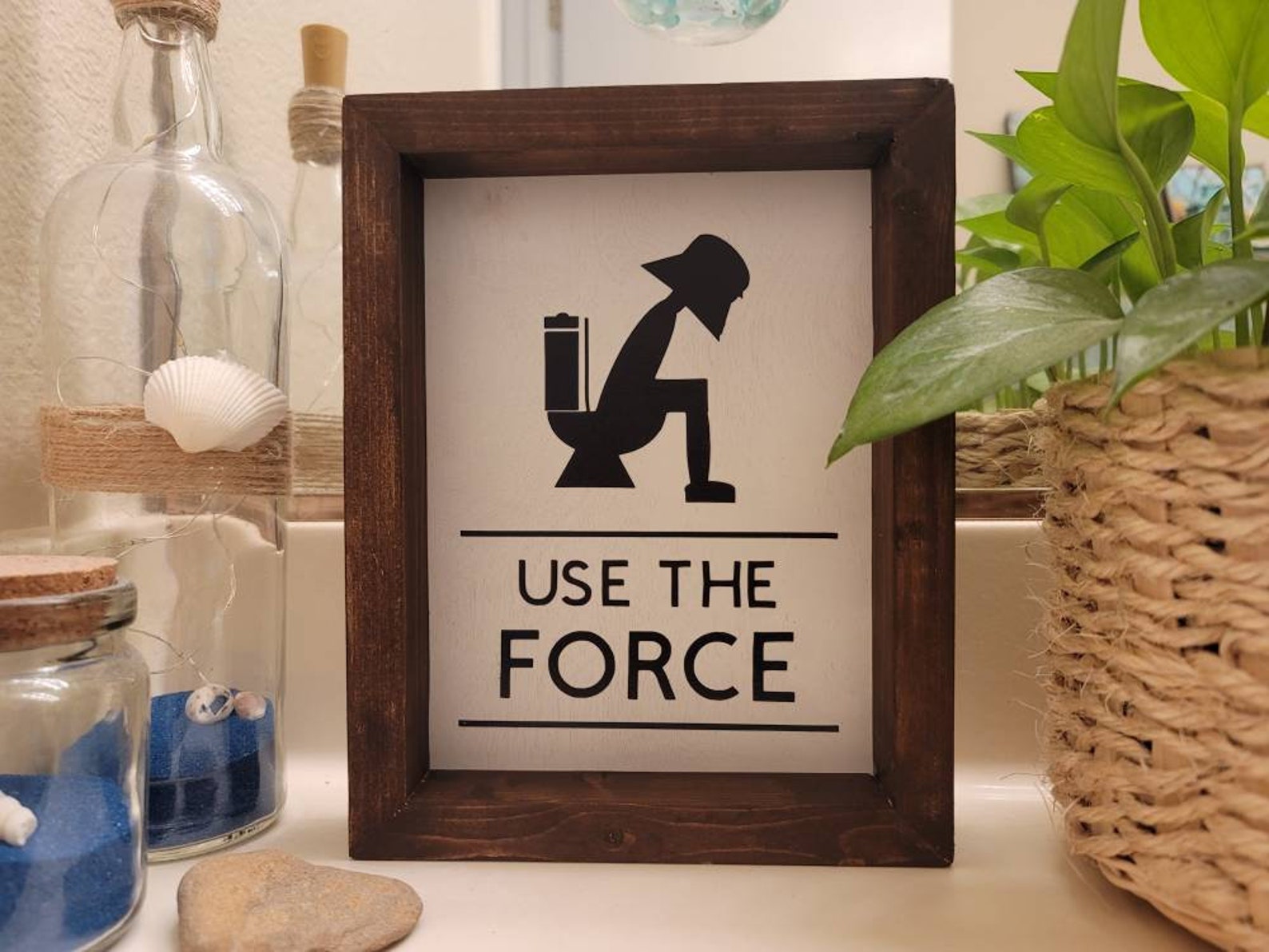 Small Funny Bathroom Sign Use The Force Storm Trooper On | Etsy