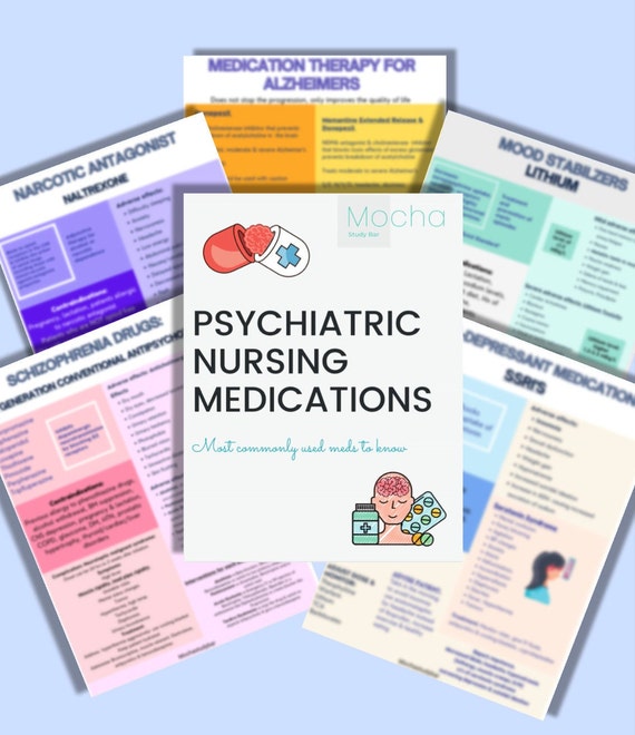 Medication Guide for Psychiatric Health 17 Pages - Etsy