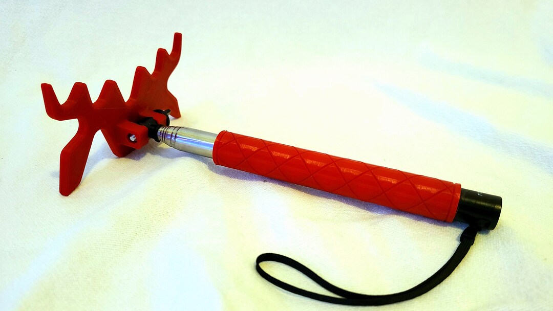 Red Pool Bridge 3D Printed With 40" Telescoping Handle Pool Cue ...