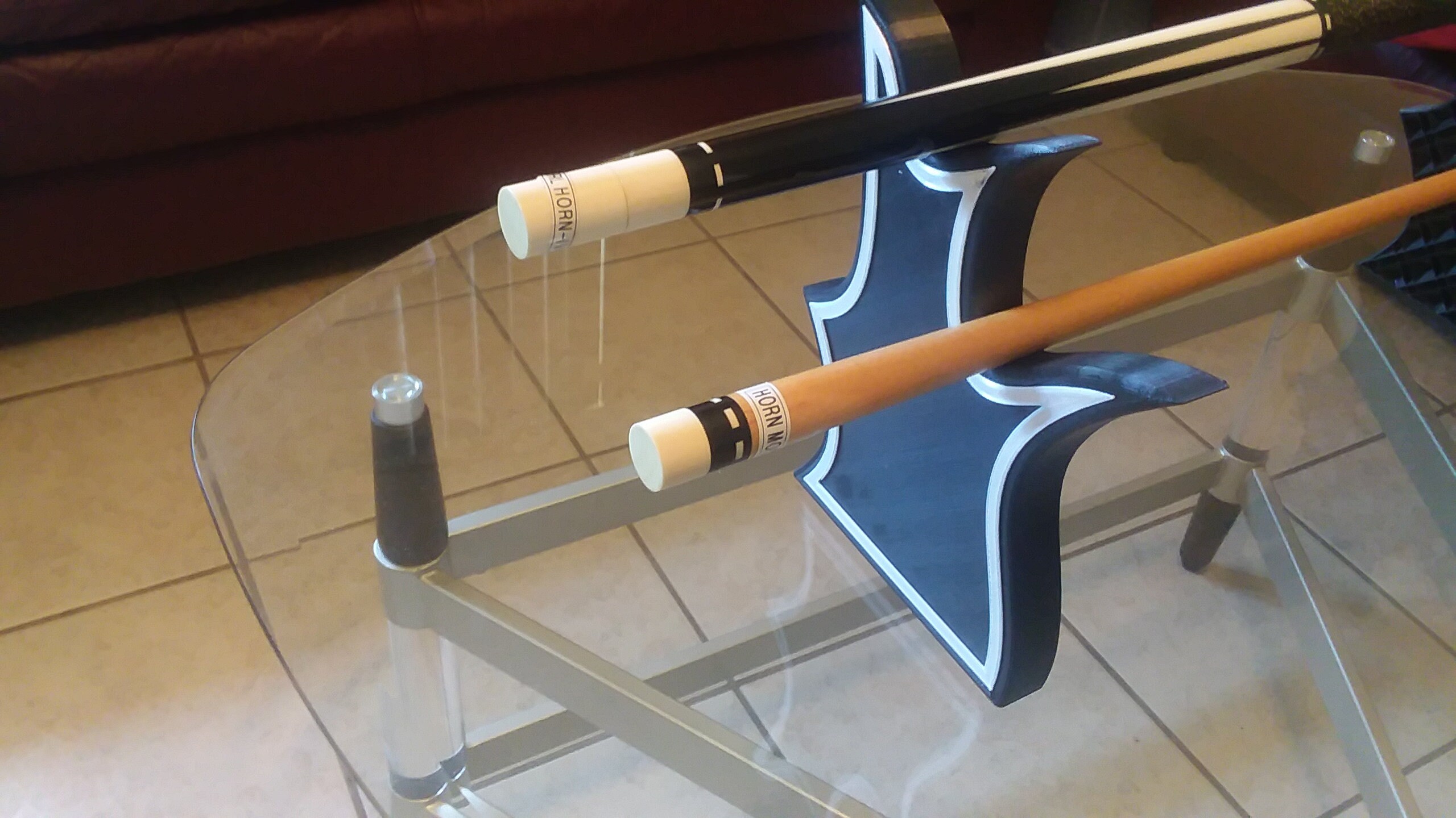 Silk pearl and Black 3d Printed Pool Cue Stands 2 - Etsy