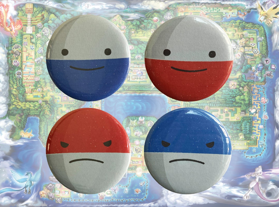 Ditto as Voltorb & Electrode 2in Buttons - Etsy