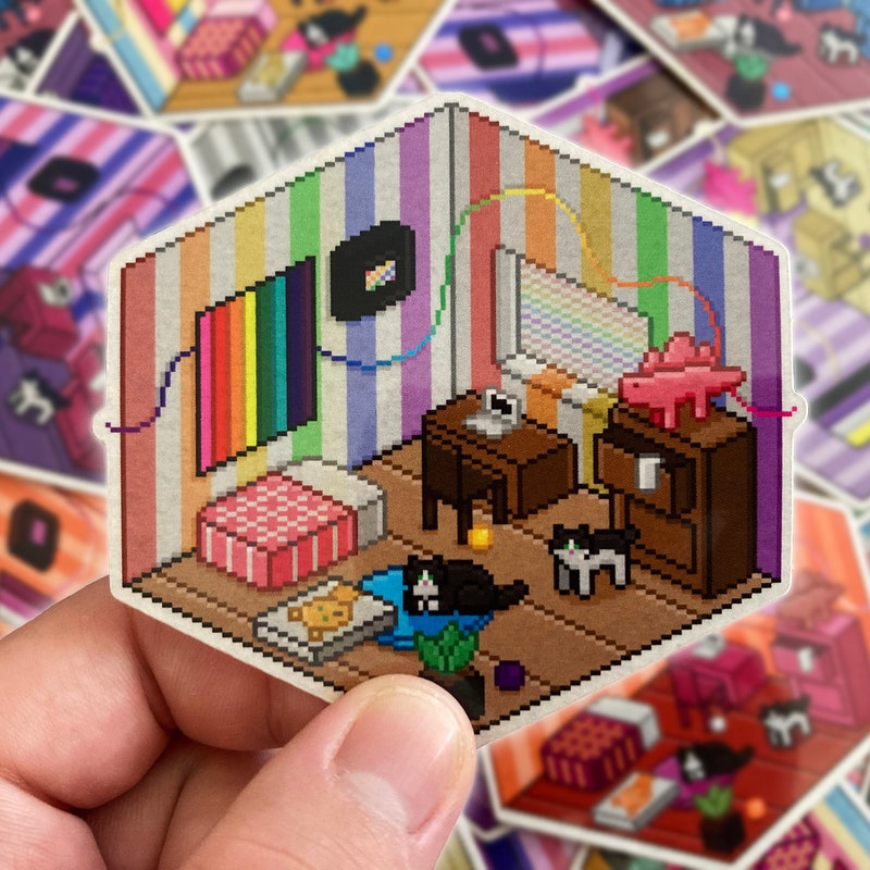 Isometric Stickers - Etsy