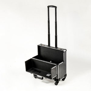 Aluminium Pilot Wheeled Trolley Case Hard Briefcase 4 Wheel Black - Etsy