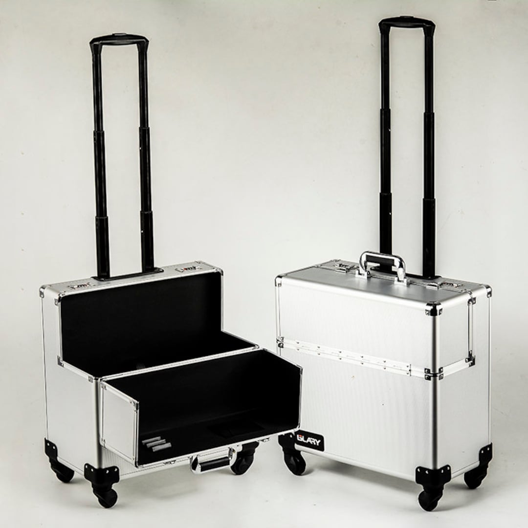 Aluminium Pilot Wheeled Trolley Case Hard Briefcase 4 Wheel Silver - Etsy