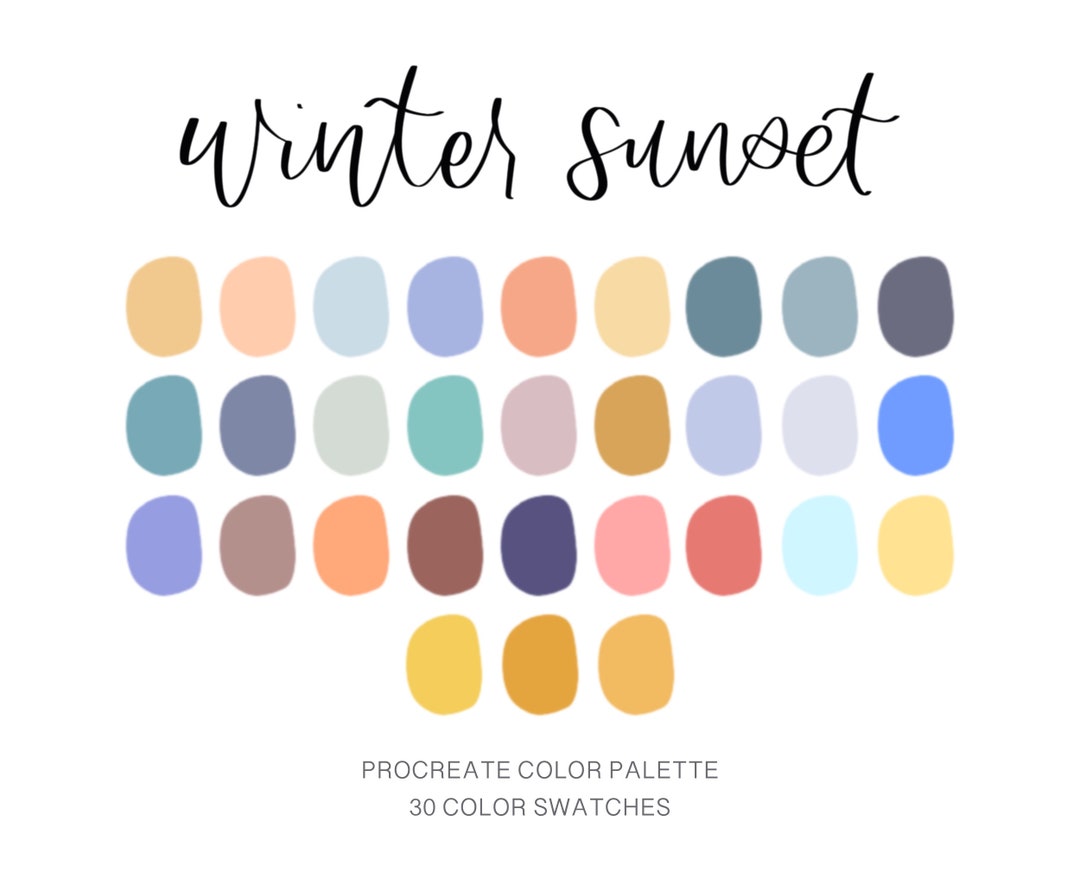 Procreate Color Palette Winter Sunset Color Swatches Ipad - Etsy