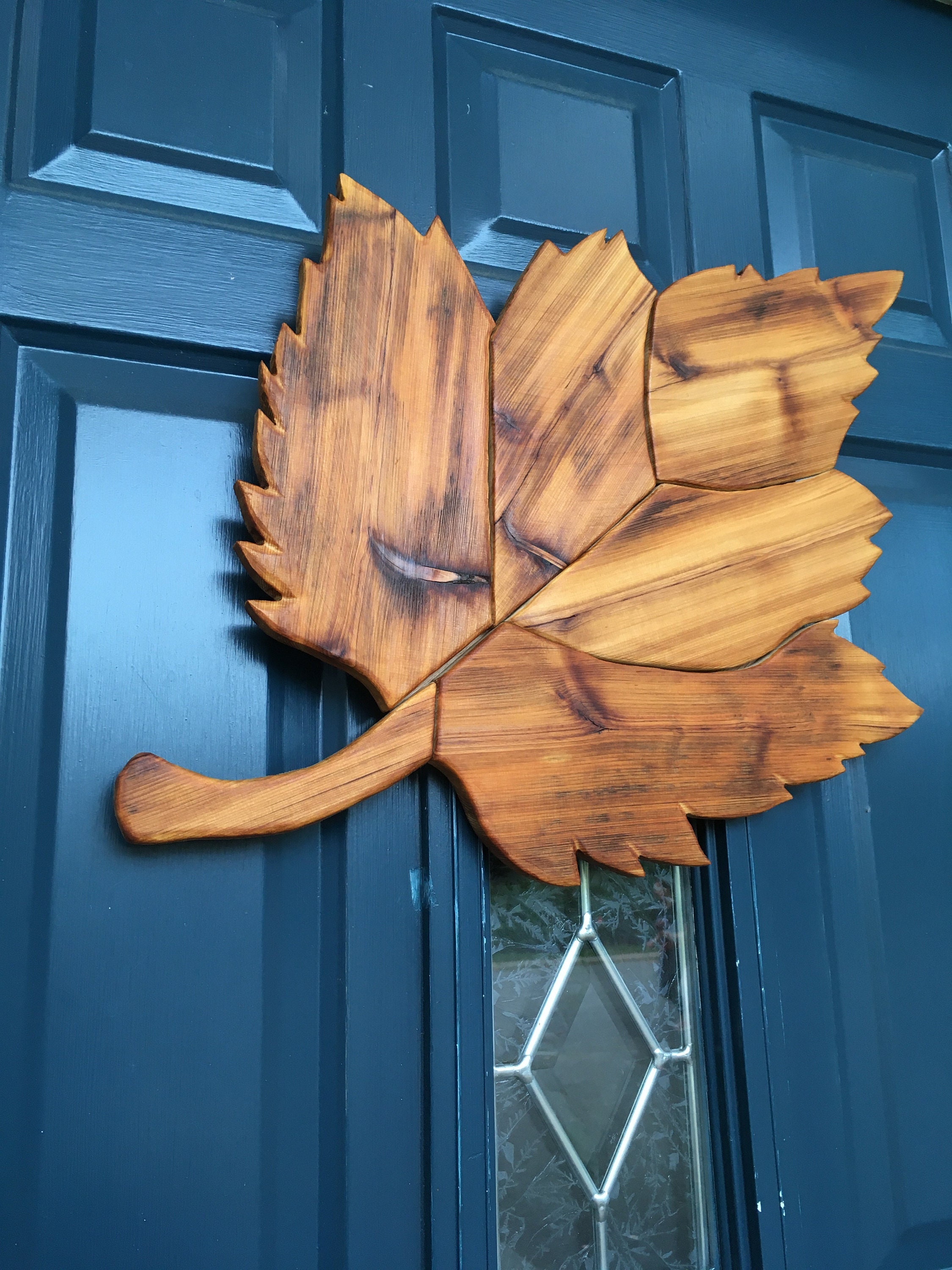 Large Wood Leaf for Your Door, Garden or Wall Decoration!!! - Etsy