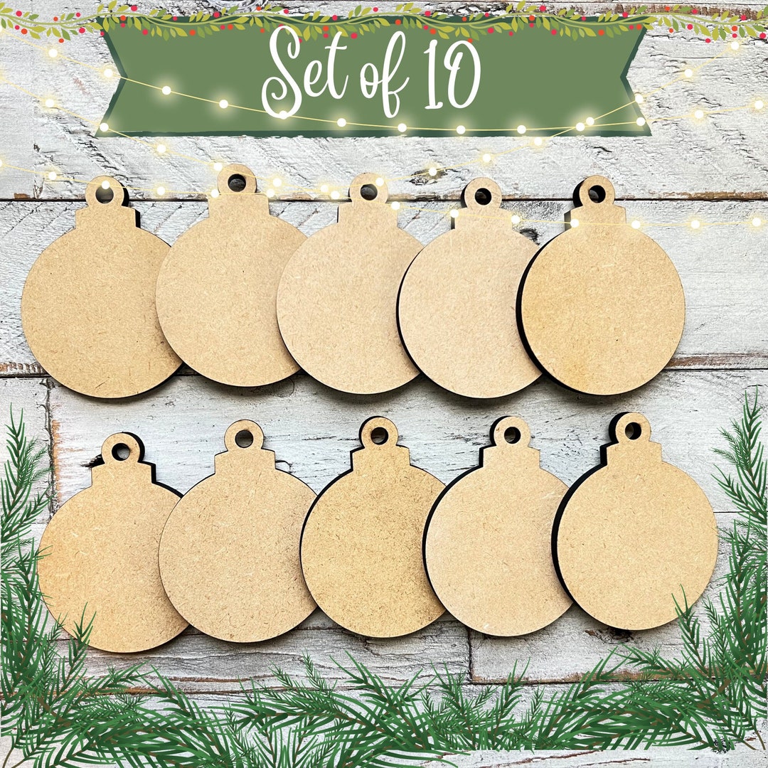 Blank Wood Christmas Ornaments | Set of 10 Wood Ornaments | Craft ...