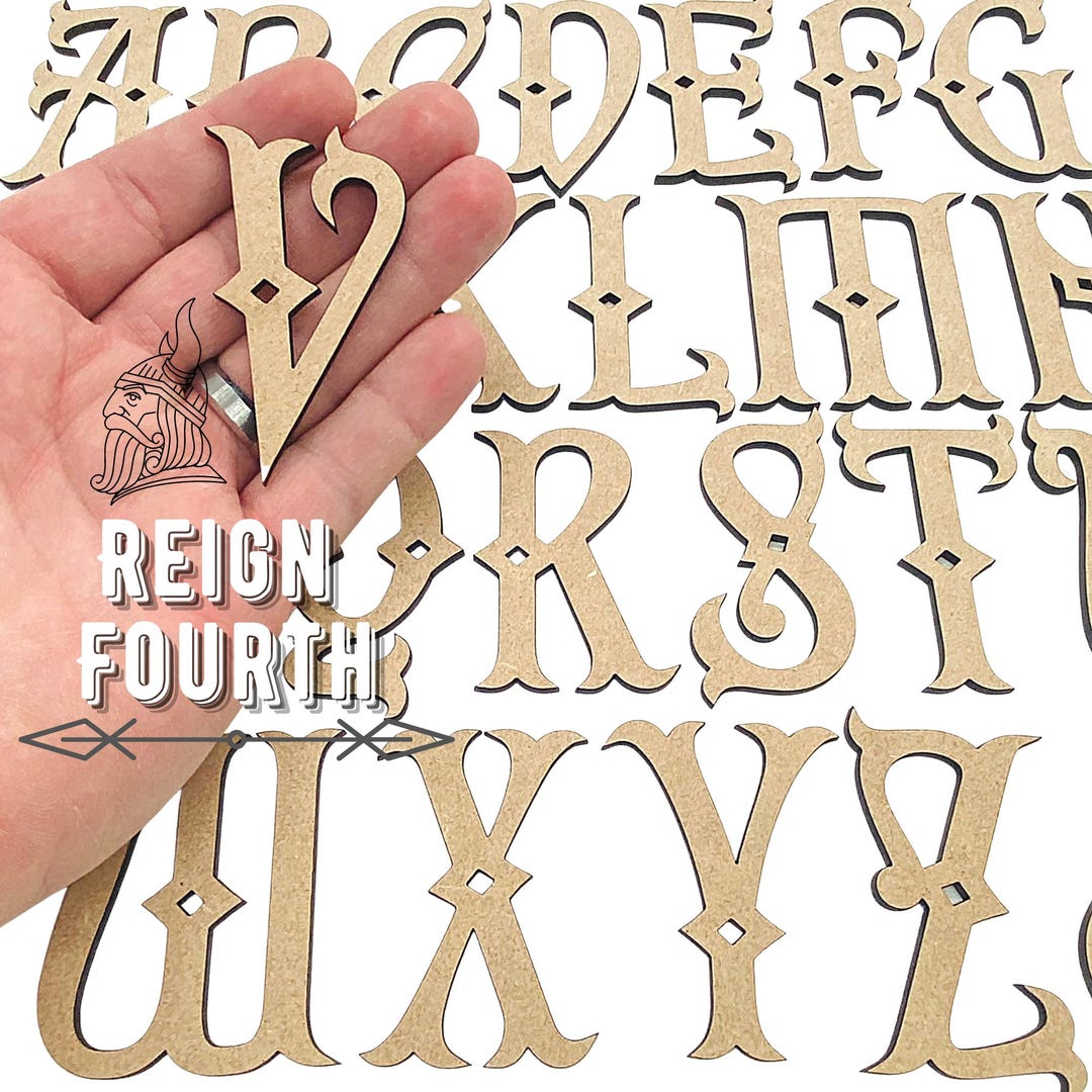 Small Reign Fourth | Medieval Style Letters | Wood Crafts | Wood ...
