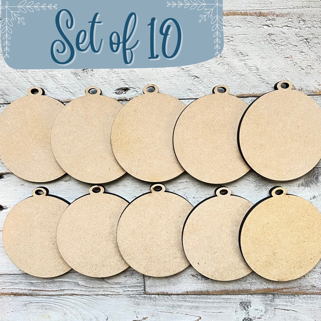 Blank Wood Christmas Ornaments | Set of 10 Wood Ornaments | Craft ...