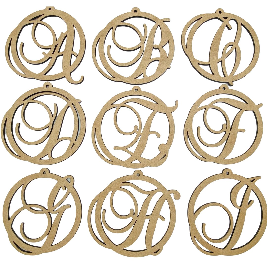 Large Script Ornament | Monogram Style Letters | Wood Crafts | Wood ...