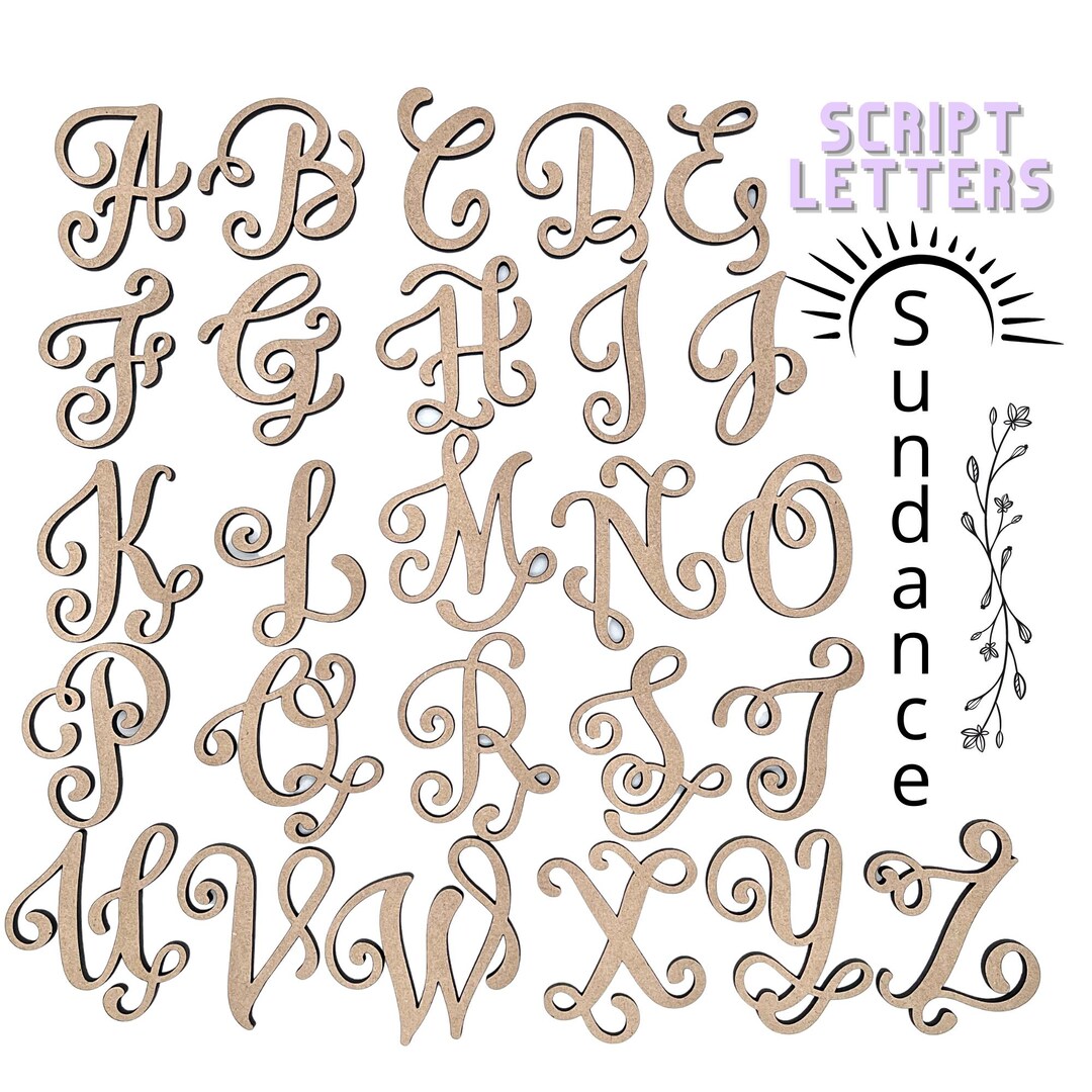 Small Sundance | Whimsical Style Letters | Wood Crafts | Wood Cutouts ...