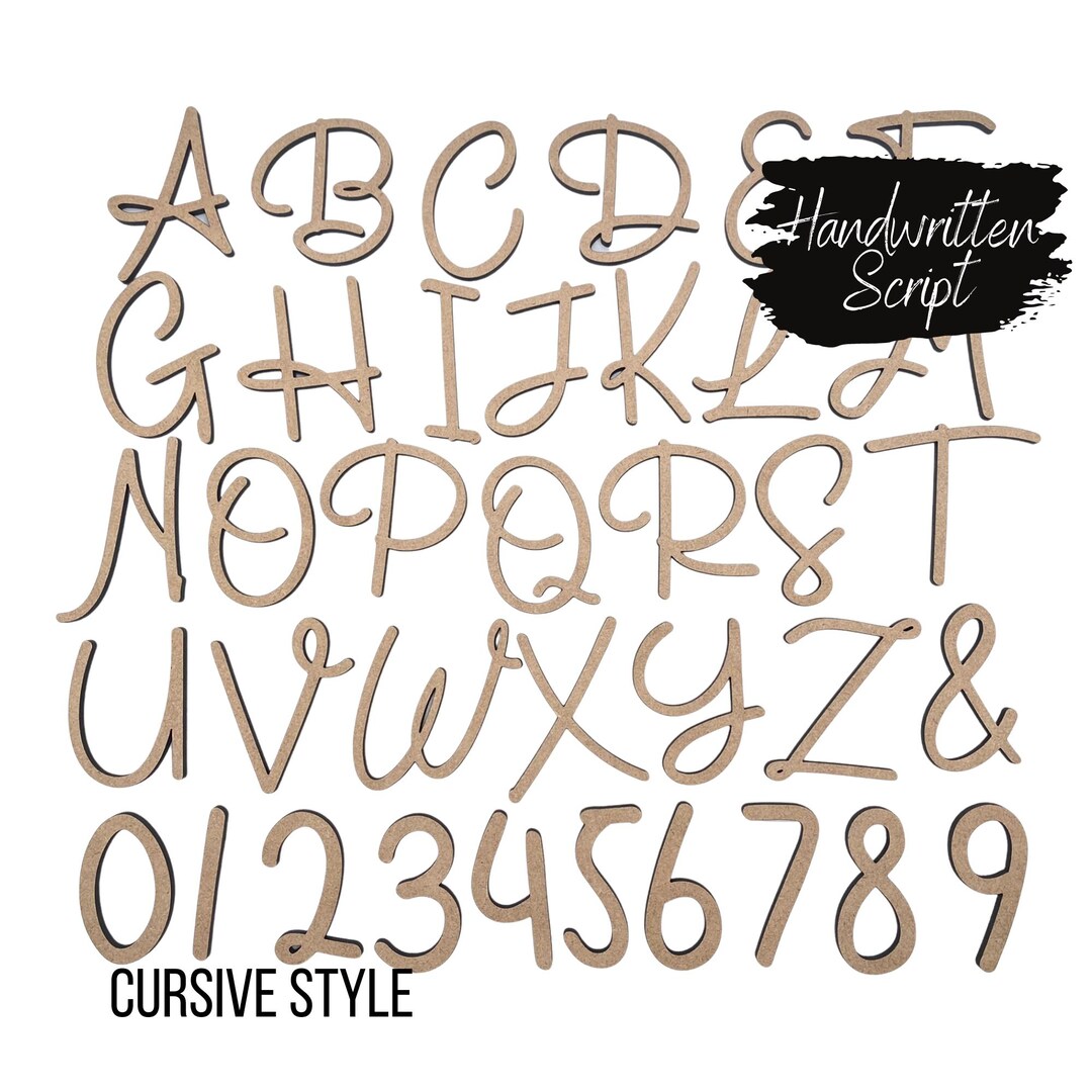 Large Handwritten Script | Handwriting Style Letters | Wood Crafts ...