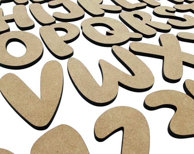 Large Bubble Gum Font | Wooden Letters | Laser Cut Letters | Sweet and ...