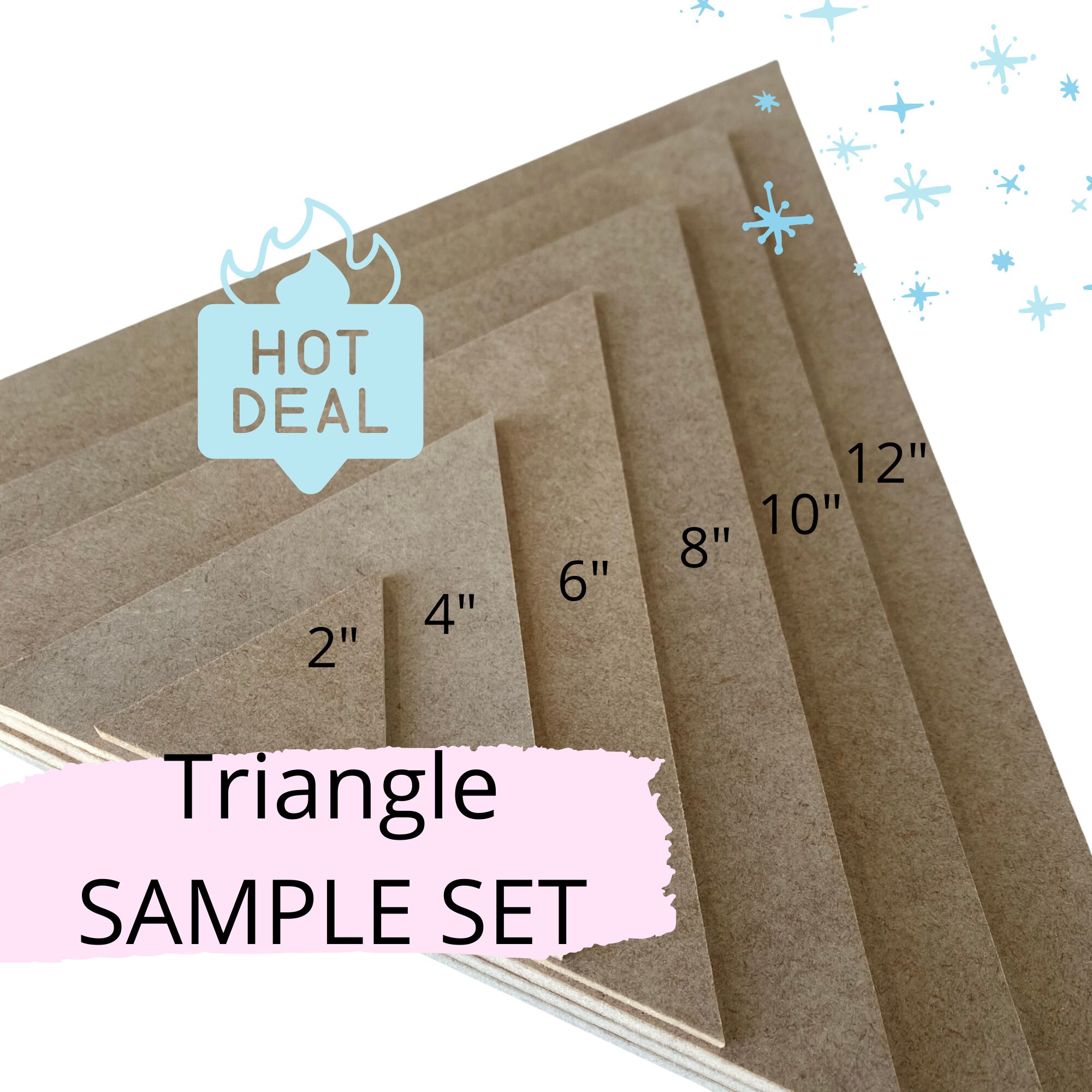 Sample Set Triangle Blanks Wooden Bulk Triangle Blank Sets - Etsy