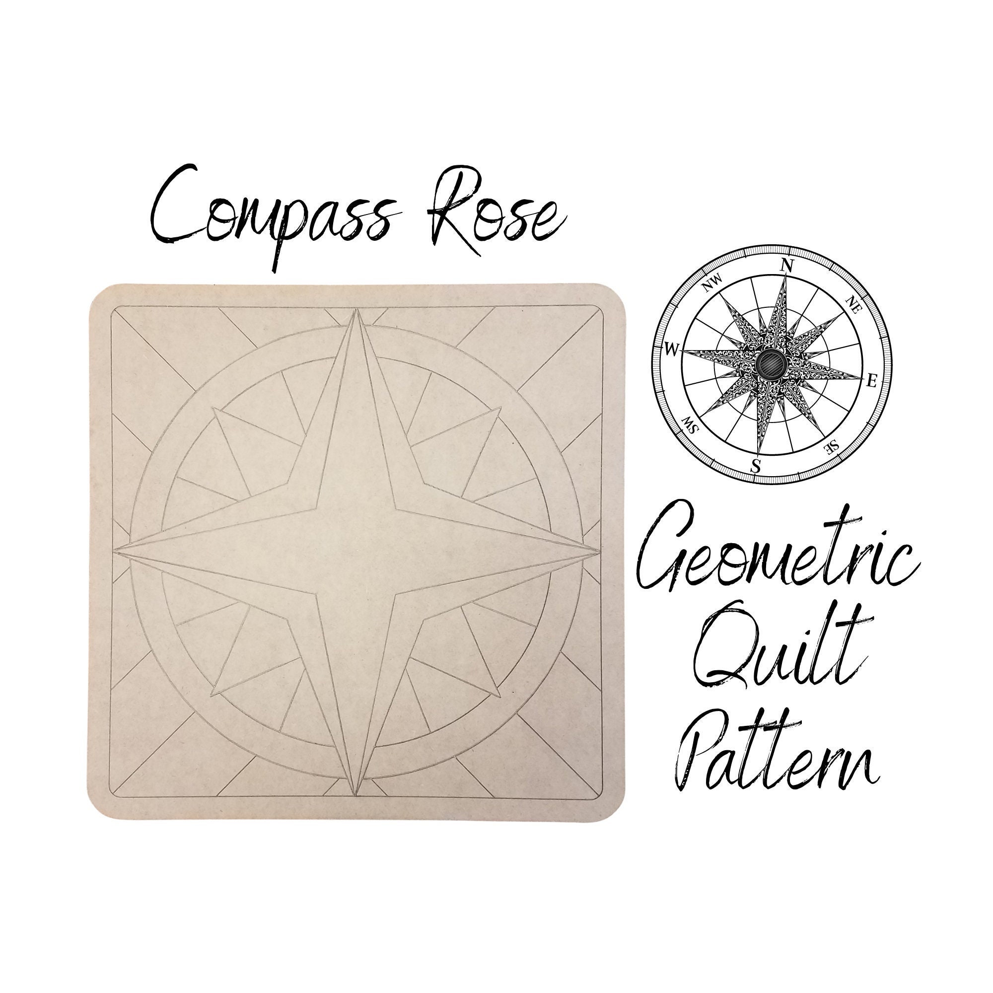 Unfinished Wood Boho Compass Rose Bohemian Geometric Quilt - Etsy