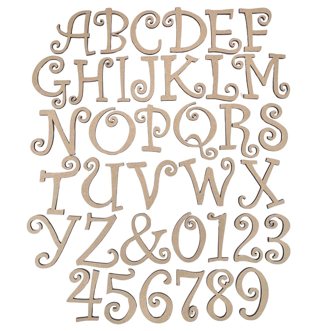 Small Curlz | Curly Style Letters | Wood Crafts | Wood Cutouts ...