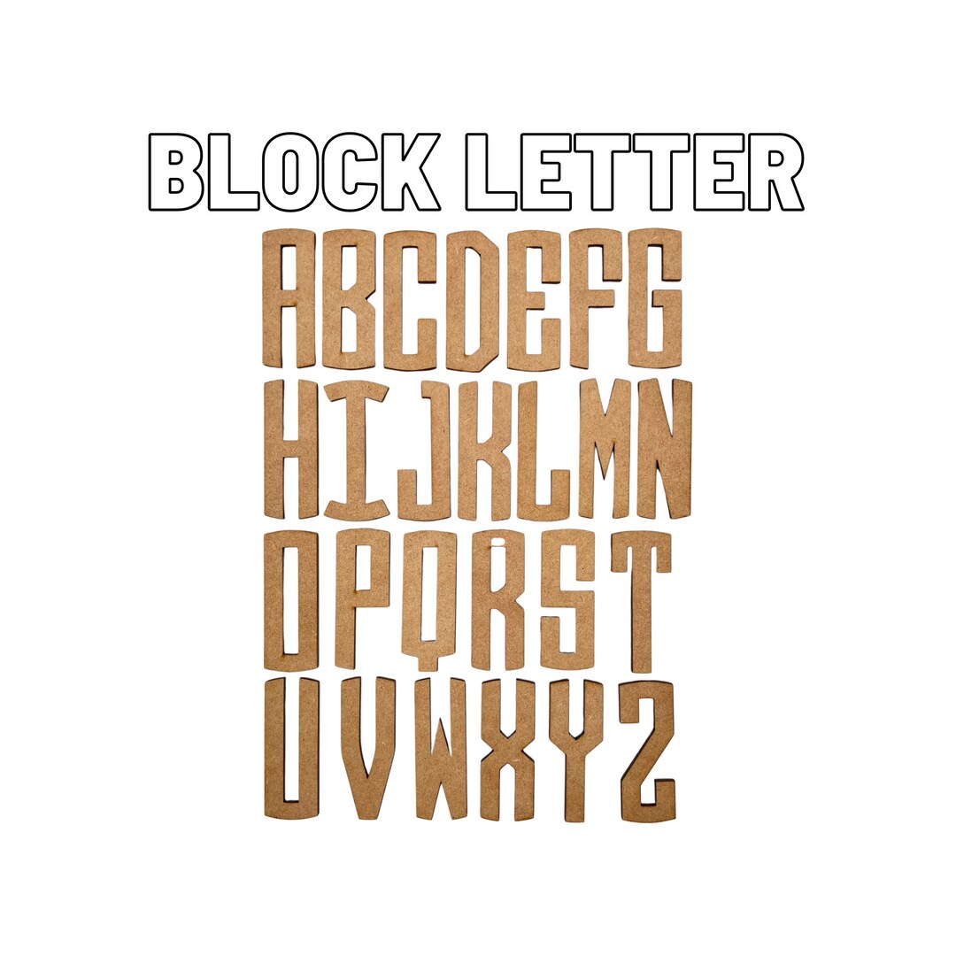 Small 3/4 Thru 10 Block Monogram Bold Letters Wood Crafts Wood Cutouts ...