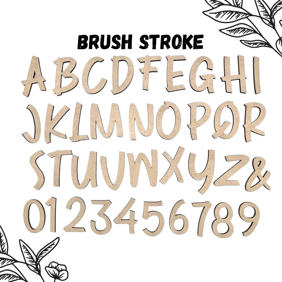 Large Brush Stroke | Handwriting Style Letters | Wood Crafts | Wood ...