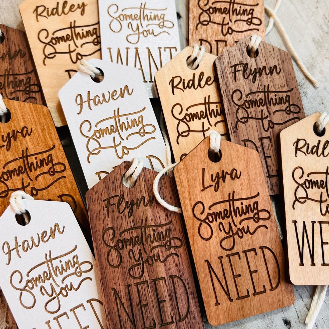 Personalized Christmas Gift Tags, Something You Need, Want, Wear, Read ...