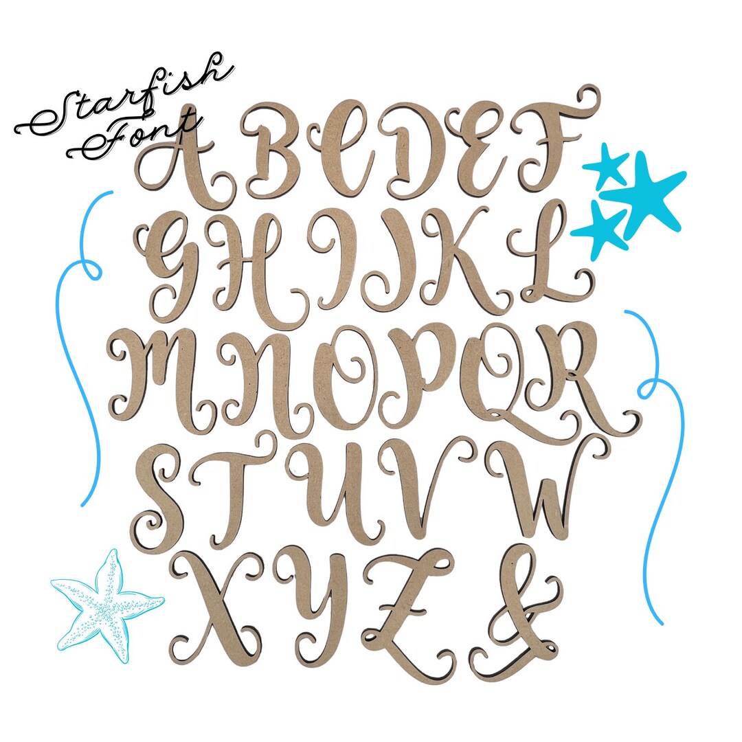 Small Starfish | Script Style Letters | Wood Crafts | Wood Cutouts ...