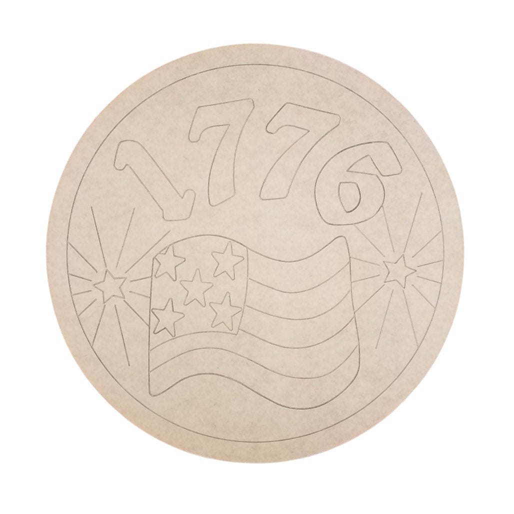 Kids' Crafts 1776 American Flag Patriotic Circle Shape Cutout Paint by ...