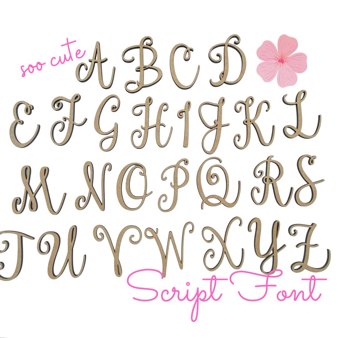 Small Scripty | Cursive Style Letters | Wood Crafts | Wood Cutouts ...