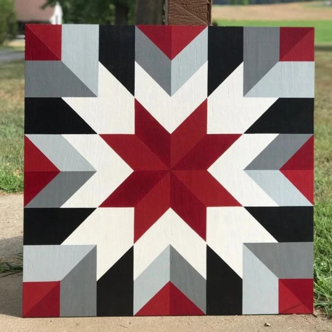 Large 12in - 22in | Barn Quilt Design | Farmhouse Quilt Decor ...