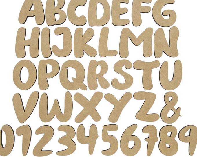Large Bubble Gum Font | Wooden Letters | Laser Cut Letters | Sweet and ...