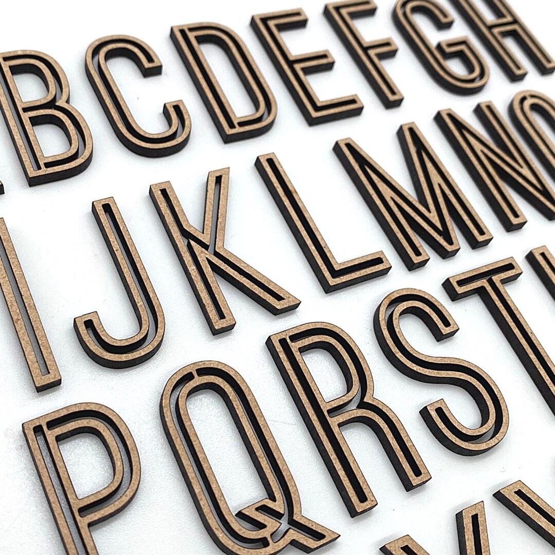 Small Carved Basic | Modern Style Letters | Wood Crafts | Wood Cutouts ...