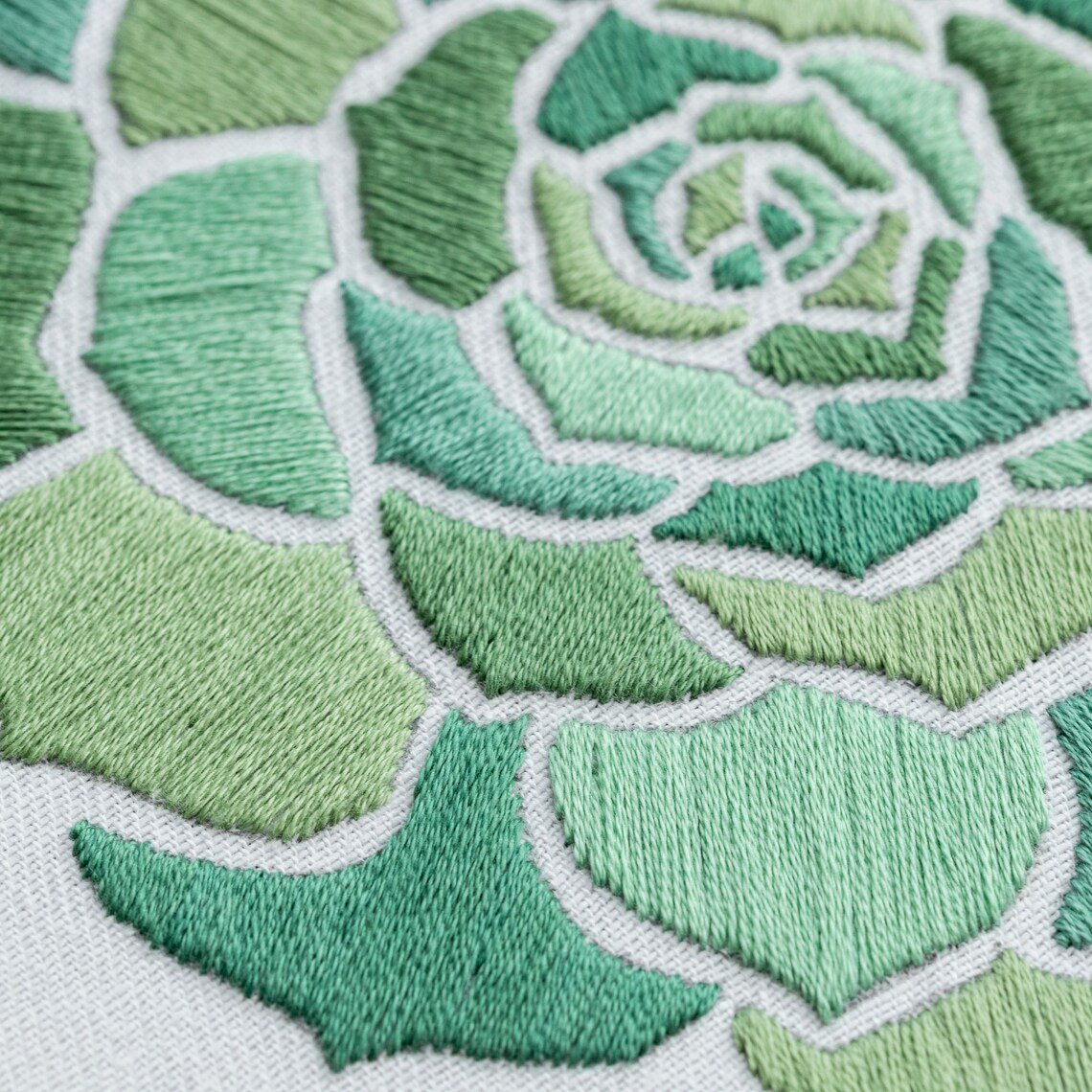 Satin Succulent Embroidery Pattern Hand Embroidery Pattern Botanical