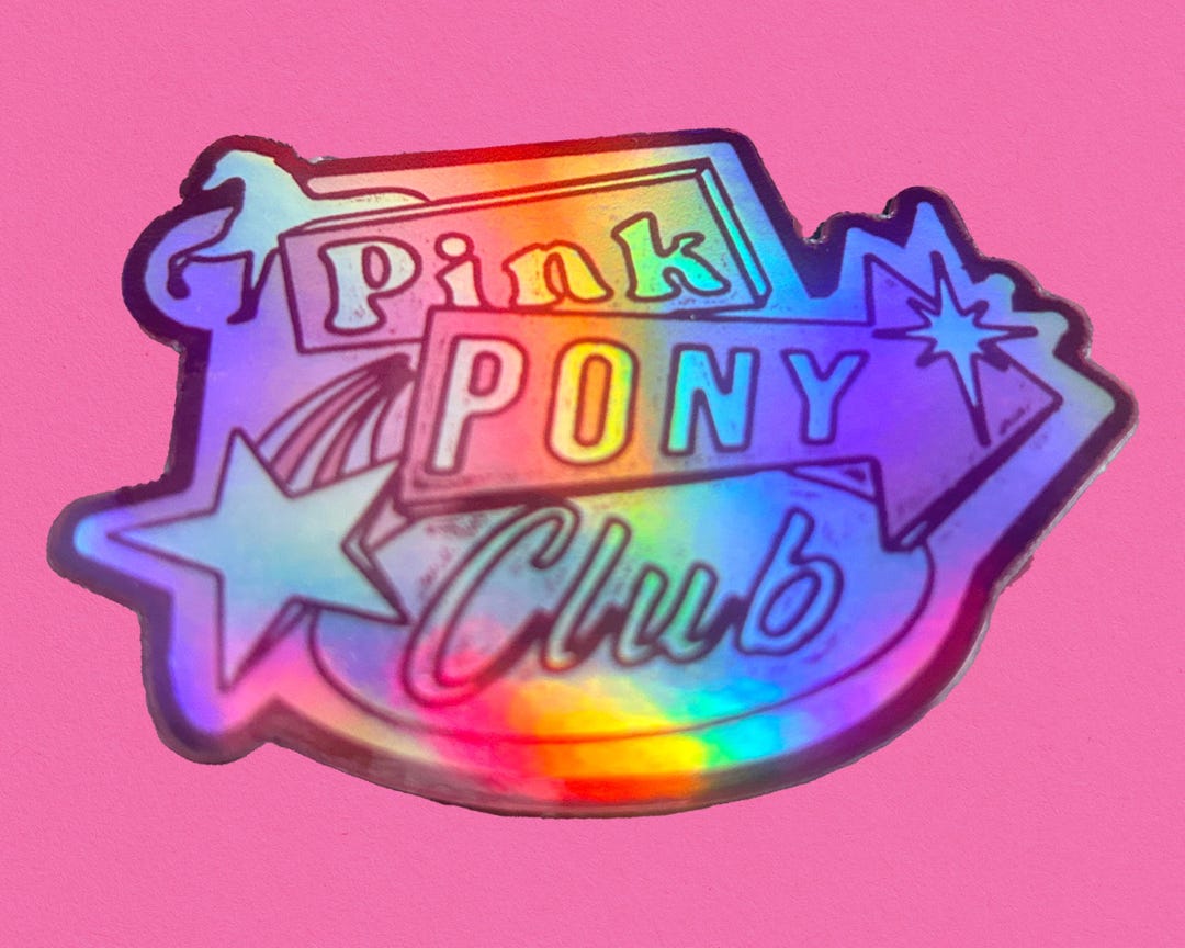 Chappell Roan Inspired Pink Pony Club Holographic 3inch Die Cut Sticker ...