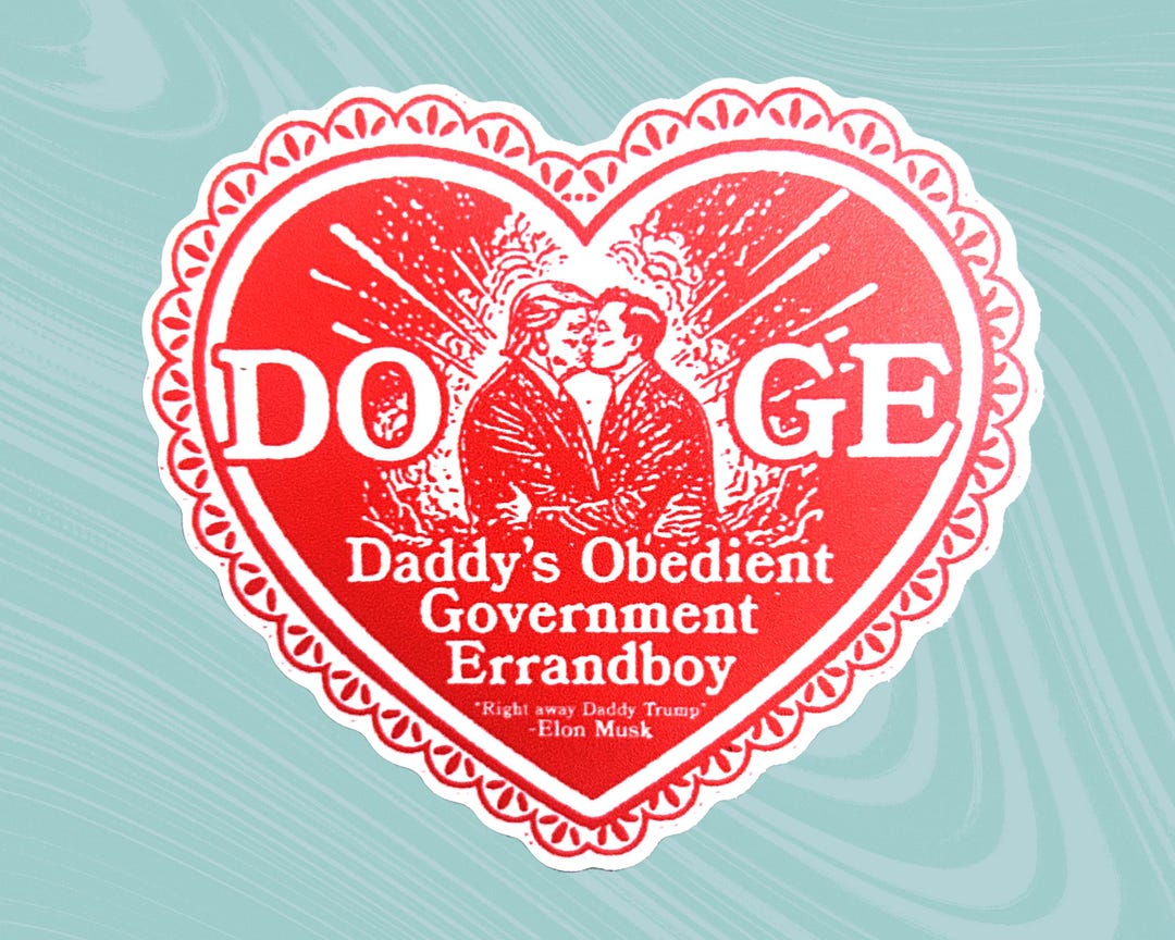 F*CK DOGE and Elon Musk 3" Die Cut Heart Sticker Trumps Errandboy - Etsy