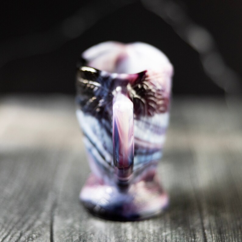 Imperial Slag Glass Purple Owl Pitcher Creamer Applied Eyes - Etsy