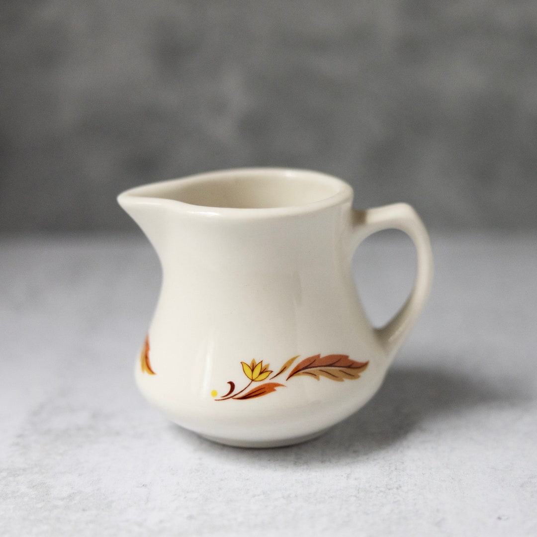 Homer Laughlin Creamer Pitcher Vintage Gold Yellow Flower Leaf Pattern ...