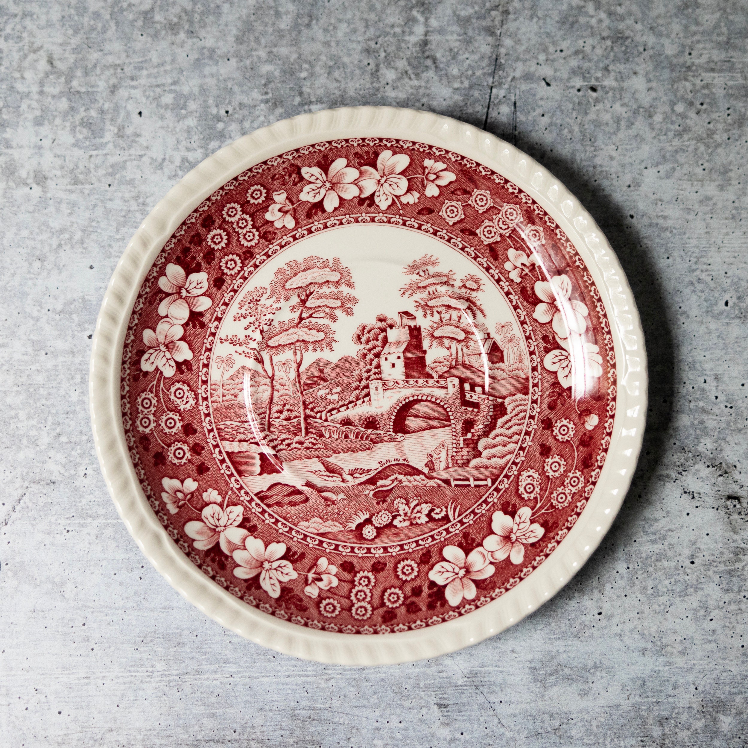 Spode England Pink Tower Floral Red Vintage Ceramic Salad Plate 7.25 ...